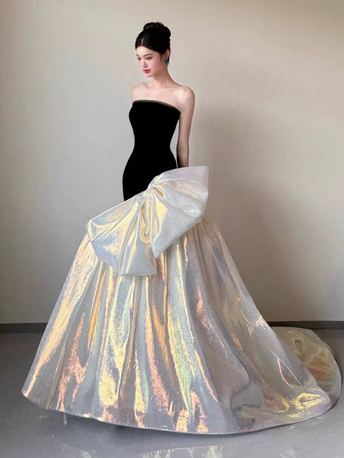 Timeless Mermaid Strapless Black Prom Dresses Party Dress Birthday Out ...
